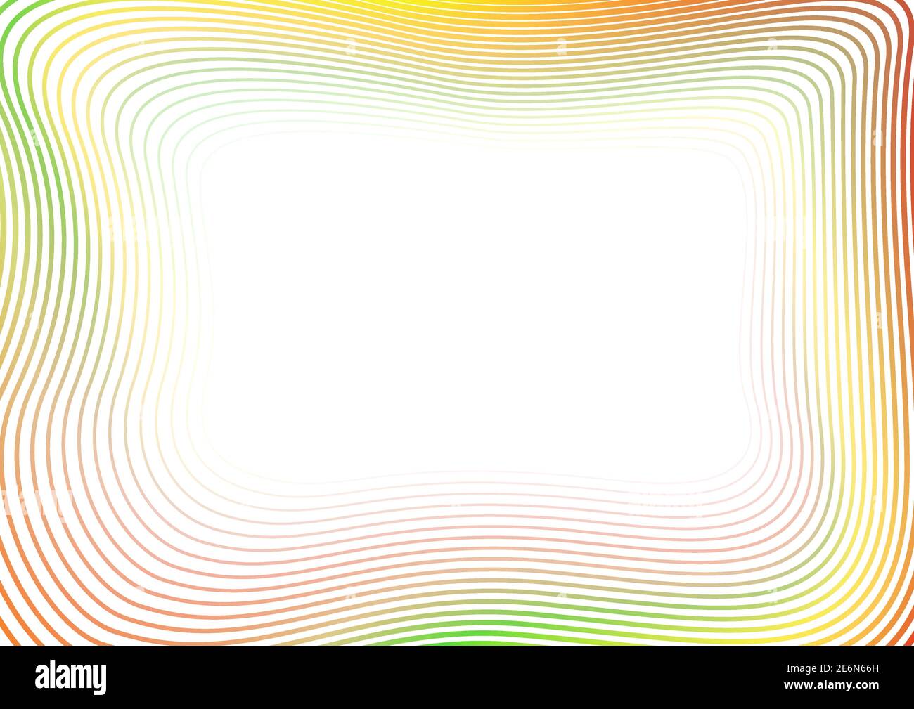 Multicolored frame, white text space. Yellow, green, red squiggle lines. Vector abstract ...