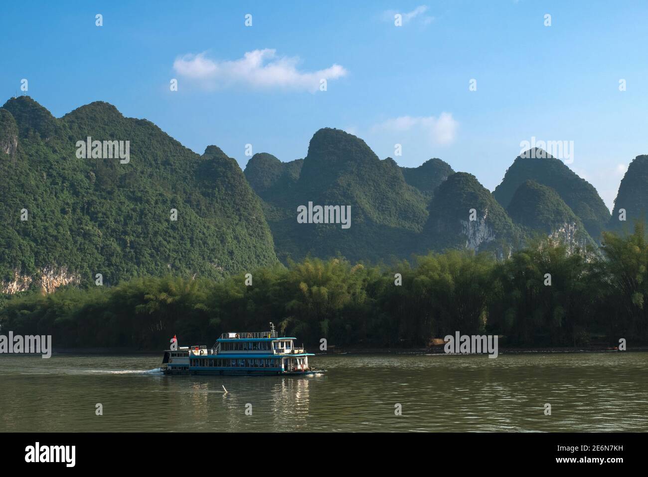 Photo of a boat on the river in the Guilin region Stock Photo - Alamy