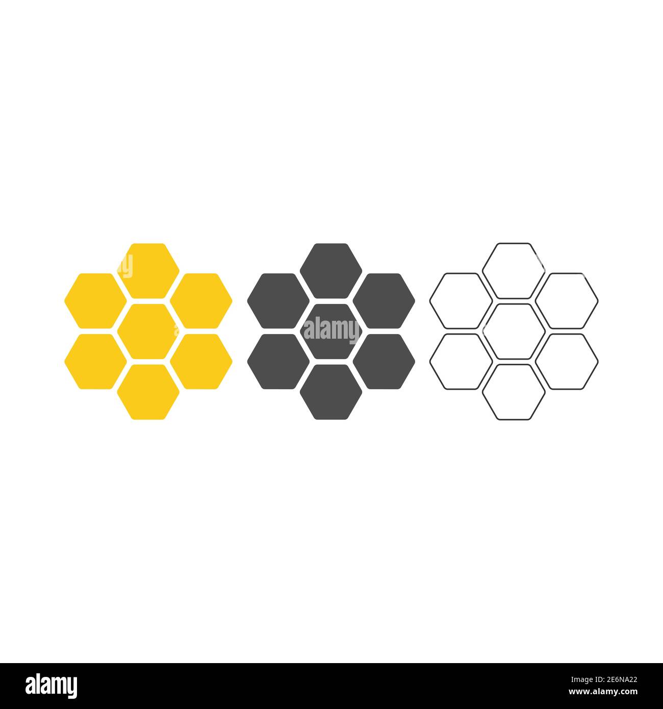 Honey comb icon set. Honey comb symbols collection. Vector illustration ...