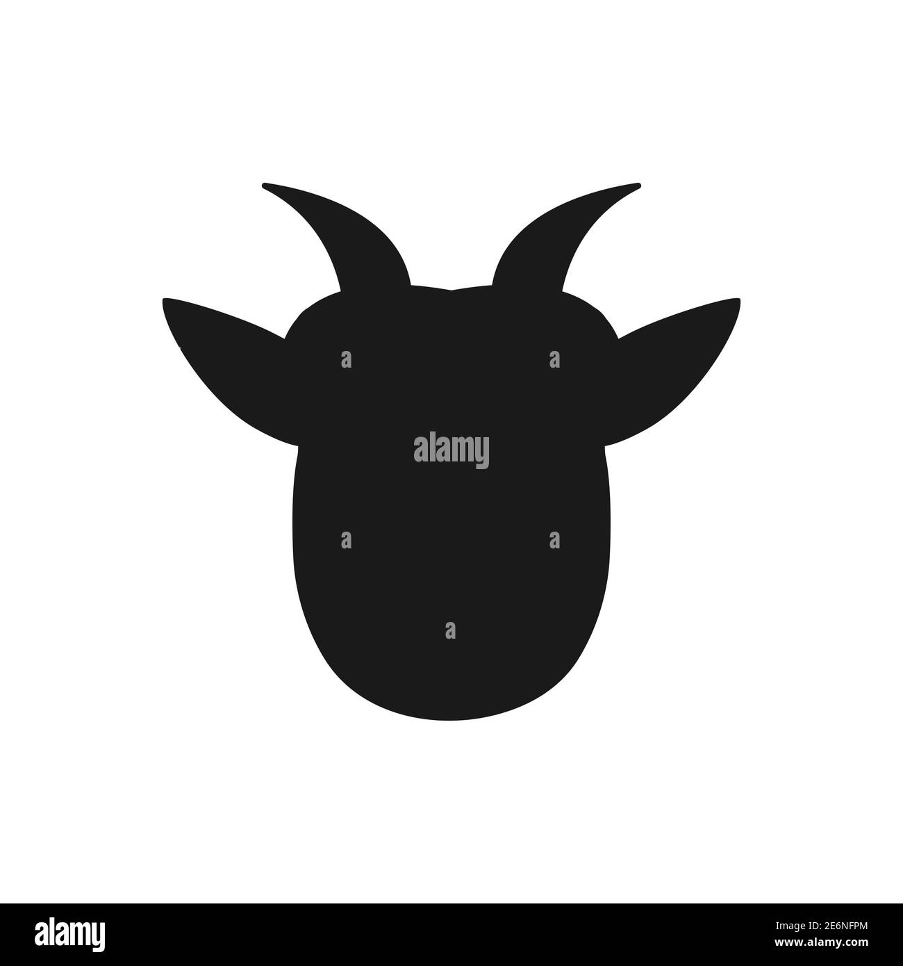 Goat head icon. Farm animal black silhouette. Vector isolated on white ...
