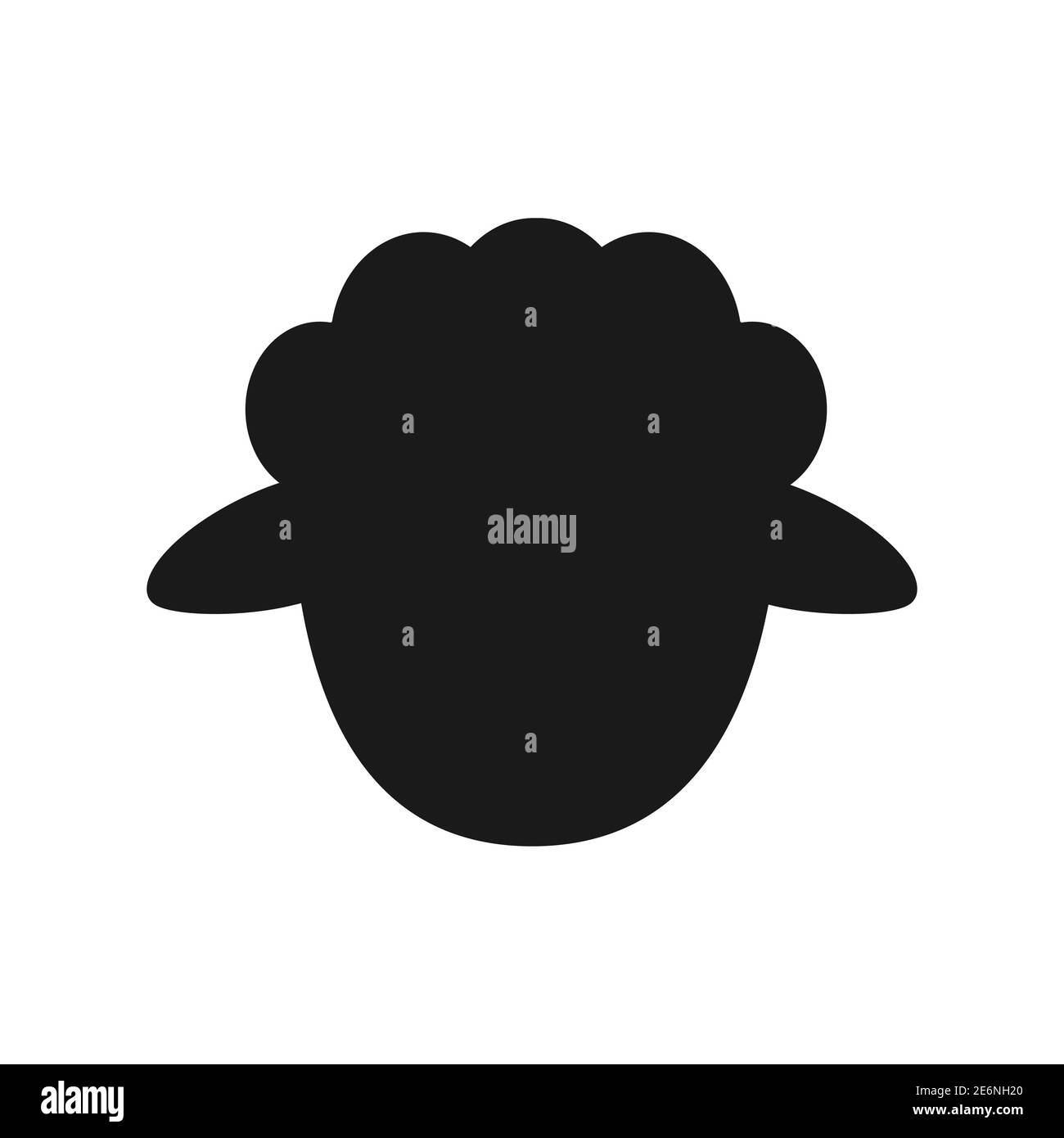 Sheep head icon. Farm animal black silhouette. Vector isolated on white ...