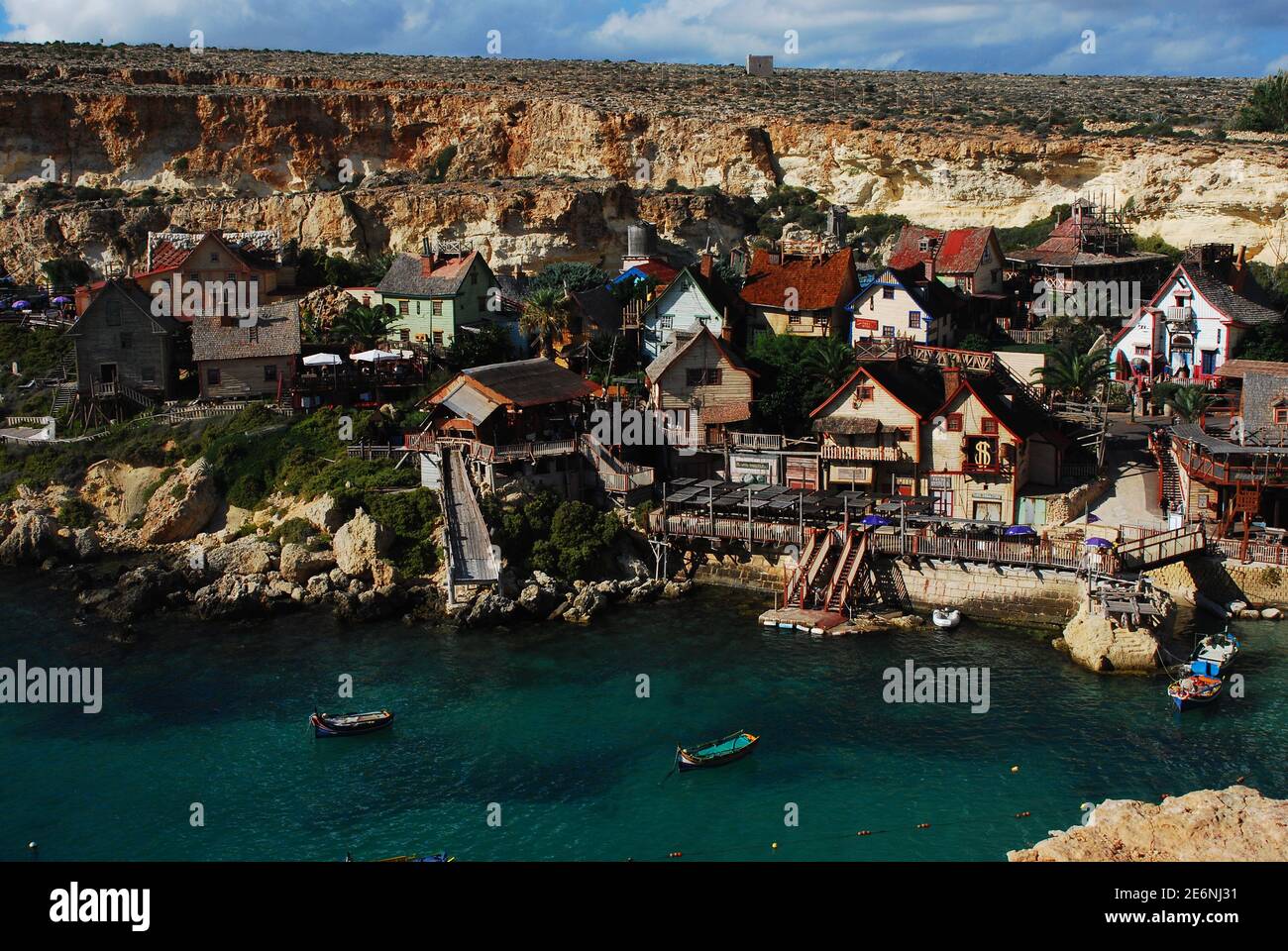Popeye Village scenery in the north of Malta island built for musical ...