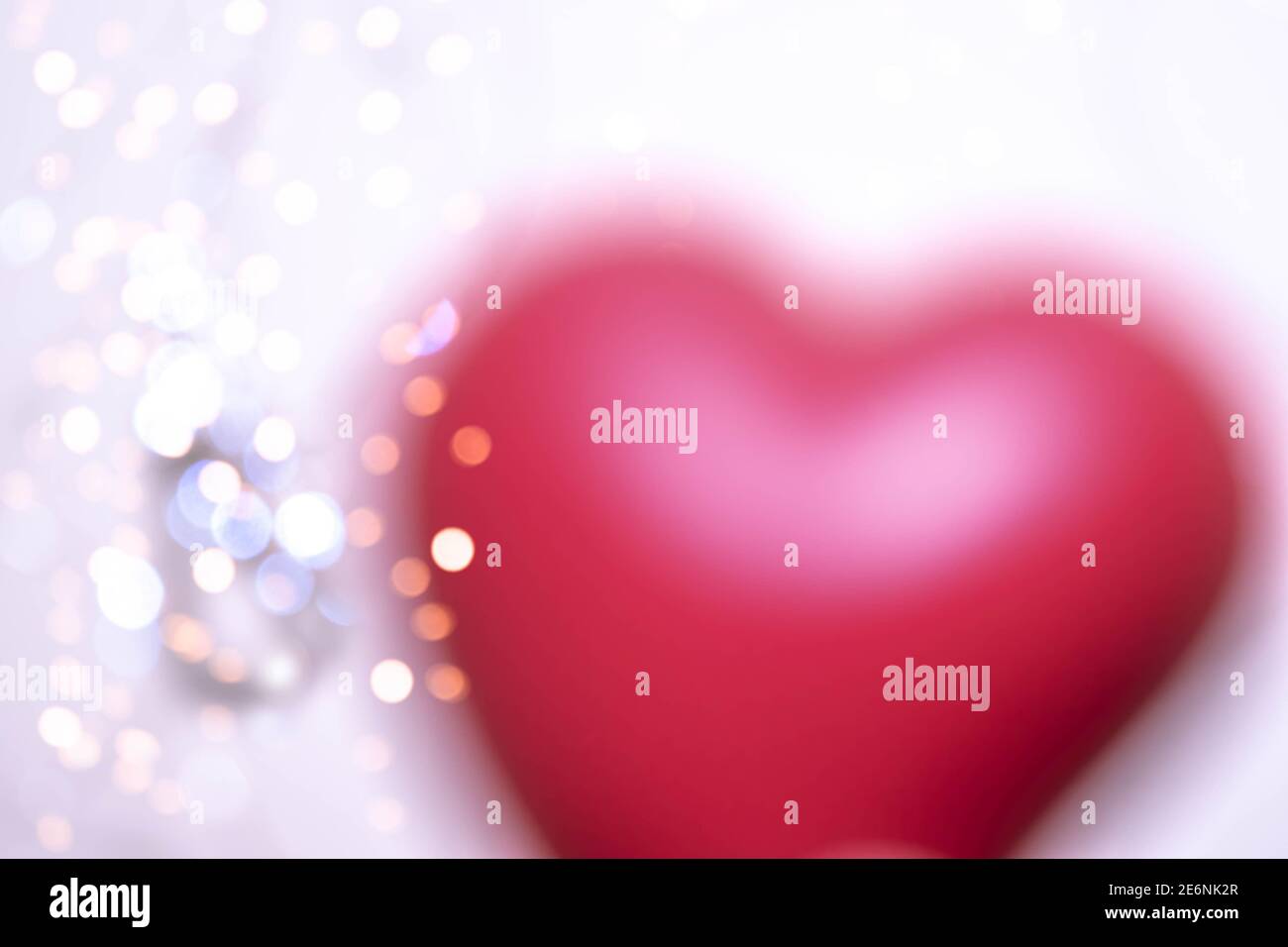 Abstract white and red blurred heart background with bokeh lights Stock ...
