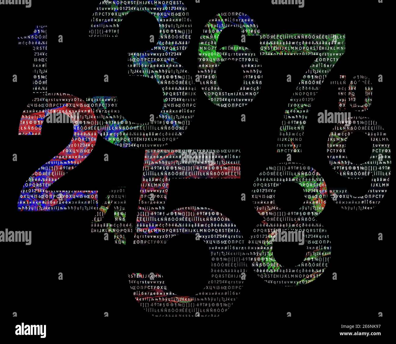 GRAPHIC DESIGN: Letters within Numbers Stock Photo - Alamy