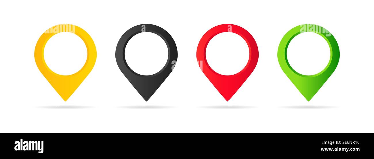 Map pointer icon set. Geo pin, location icon or geolocation, gps, on ...