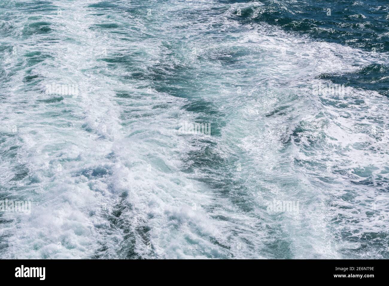 Detail of an enormous stern wave of a big ferry on the North Sea Stock ...