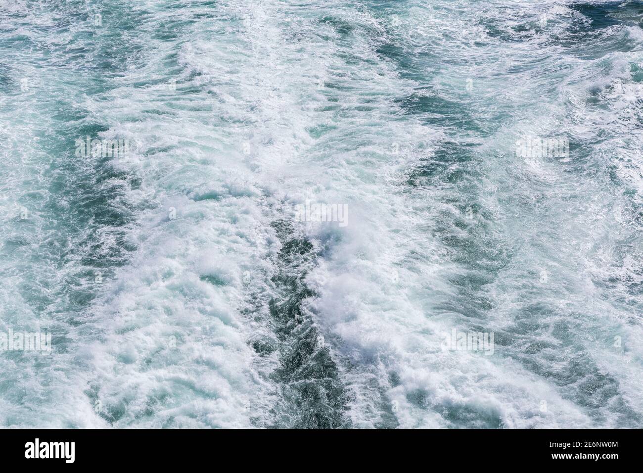 Detail of an enormous stern wave of a big ferry on the North Sea Stock ...