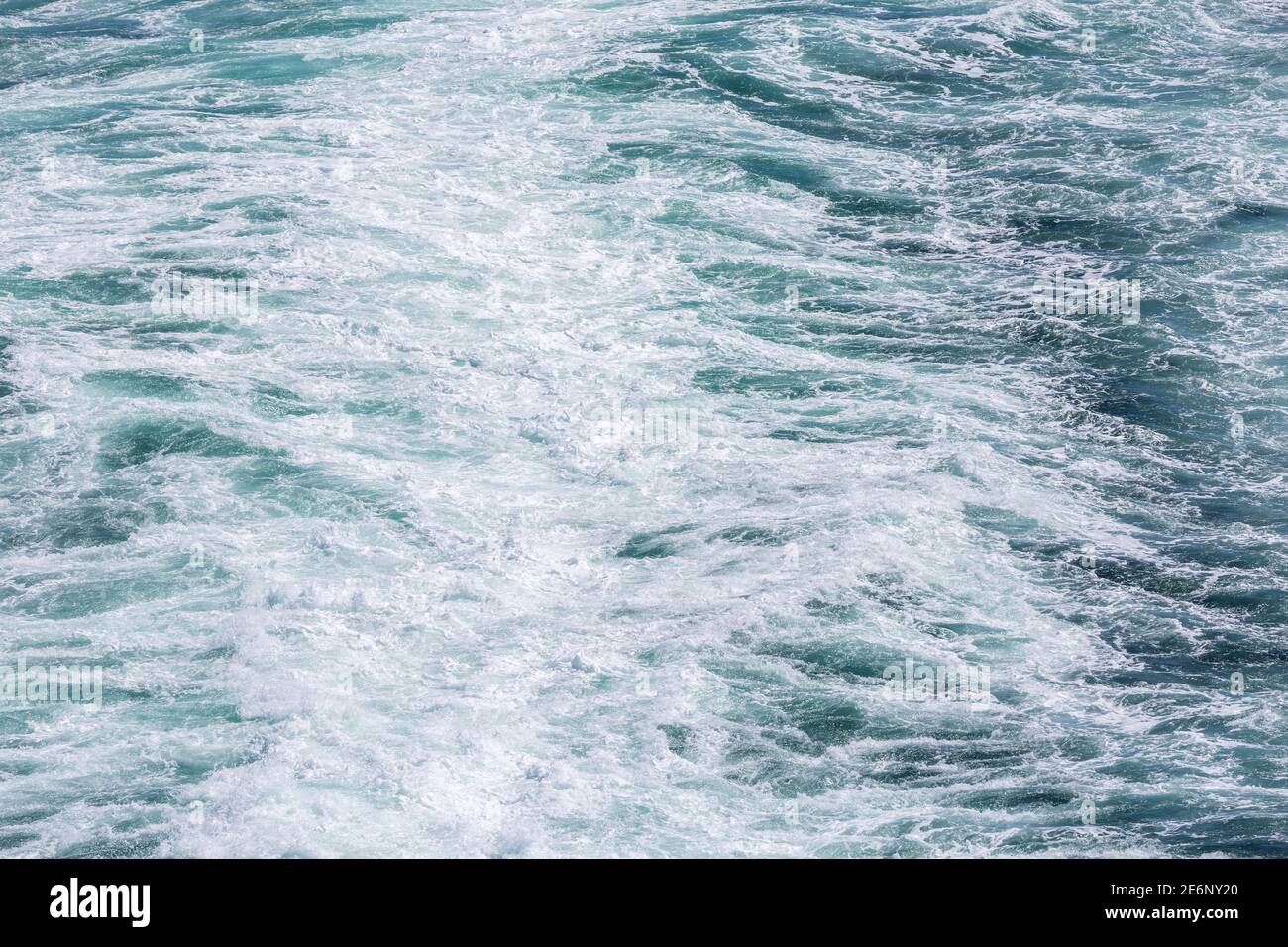 Detail of an enormous stern wave of a big ferry on the North Sea Stock ...