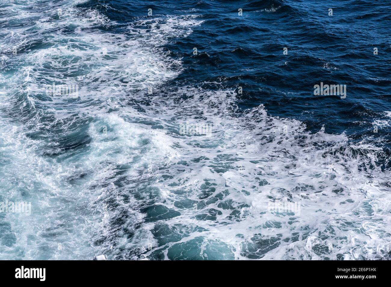 Stern wave of the ferry from Hirtshals, Denmark to Kristiansand, Norway ...