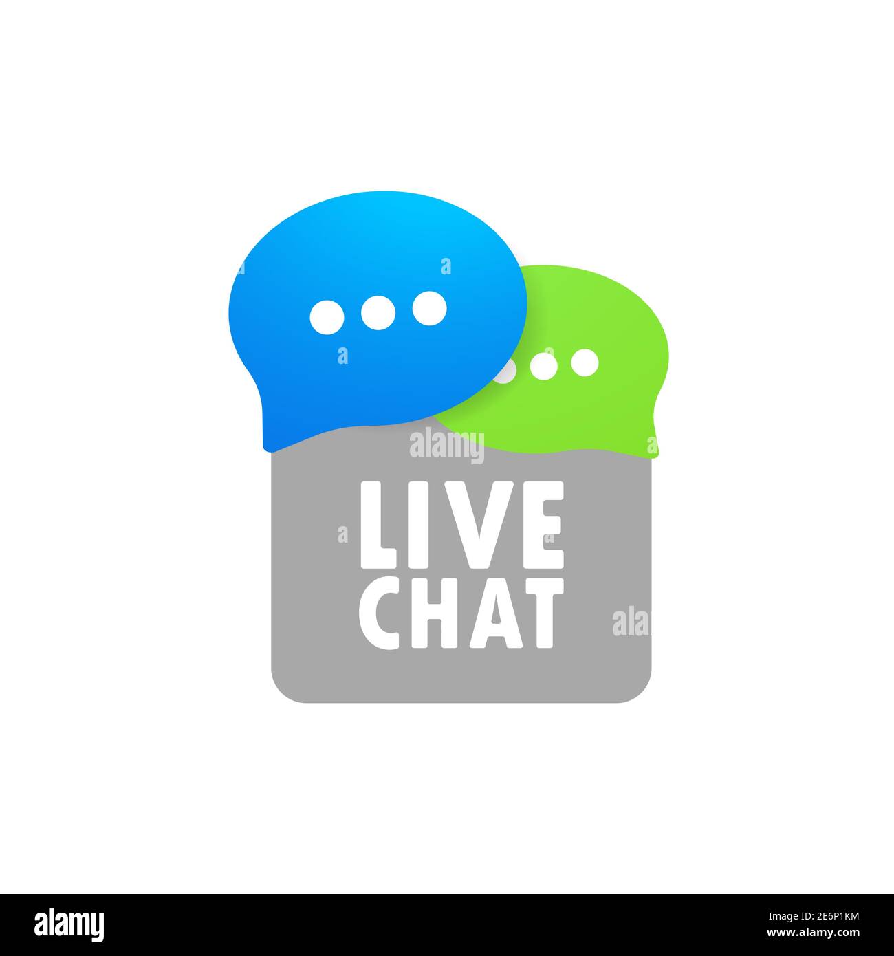 Live chat banner. Message icon in flat design. Communication ...