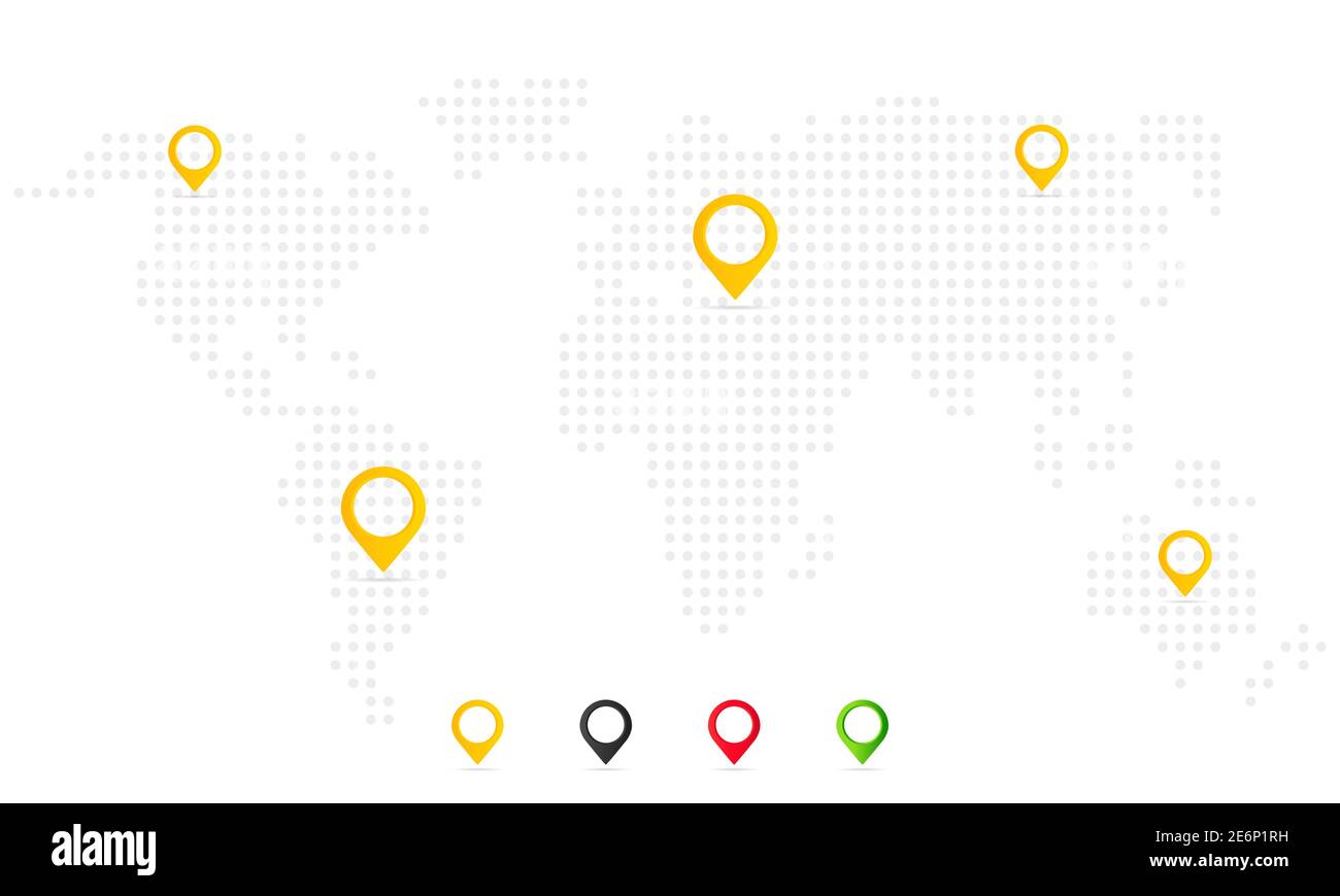 Map pointer icon set. Geo pin, location icon or geolocation, gps on the ...