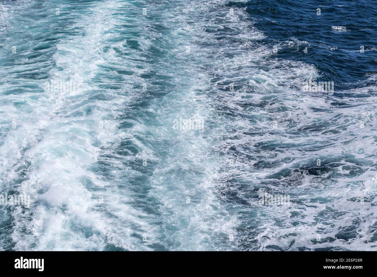 Stern wave of the ferry from Hirtshals, Denmark to Kristiansand, Norway ...