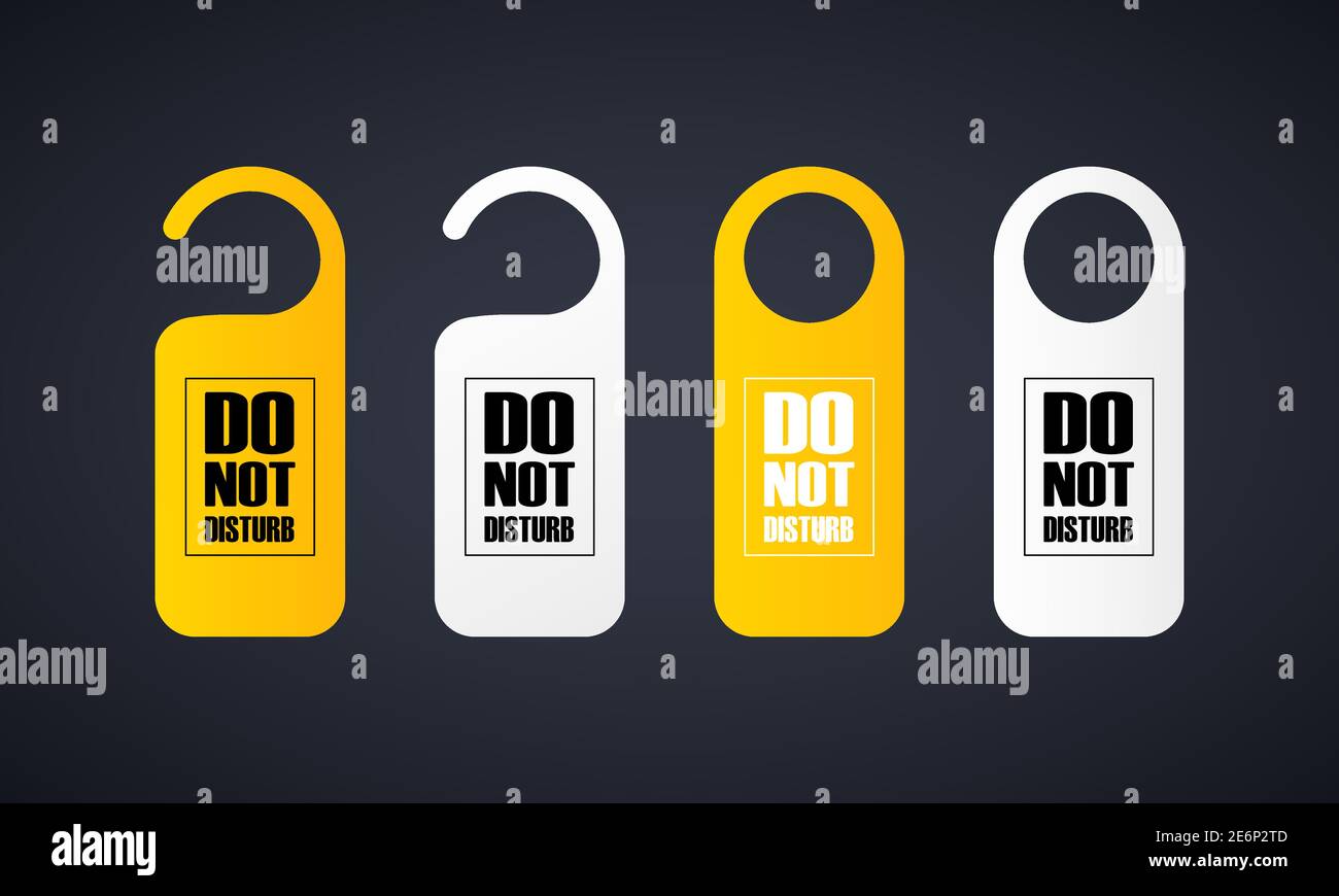 Do not disturb sign set. Hotel room. Vector on isolated background. EPS ...