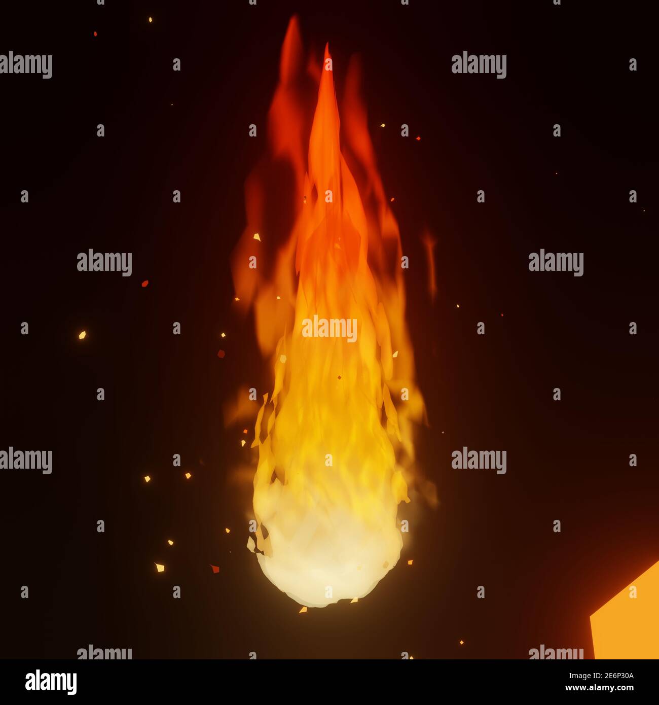 Fire flame without isolated background, 3d illustration, 3d rendering ...