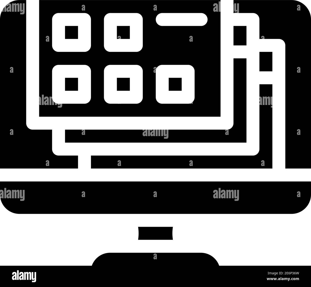 opened windows of operating system glyph icon vector illustration Stock ...