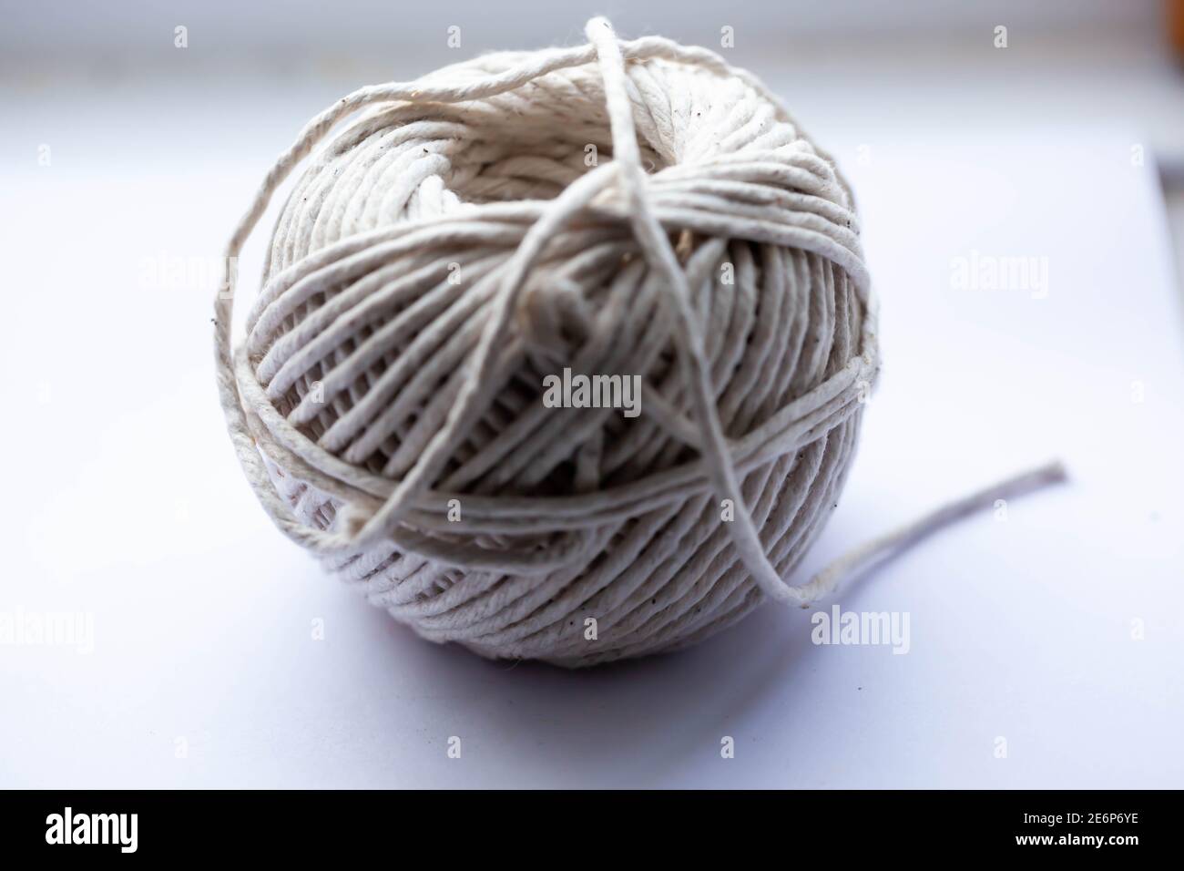 Abstract Macro - Ball of String on White Background Stock Photo - Alamy