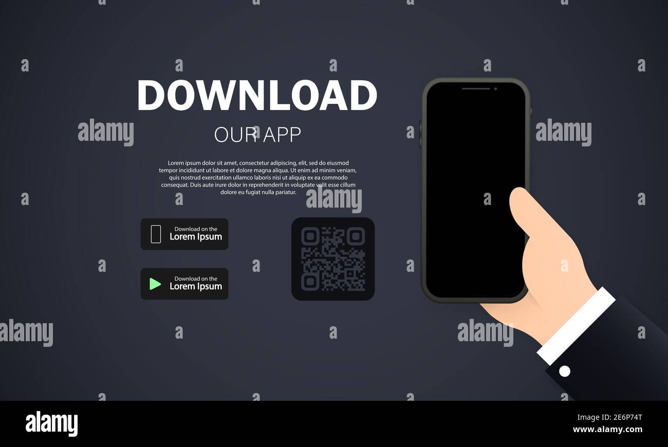 Download our new mobile app illustration. Vector on isolated background ...