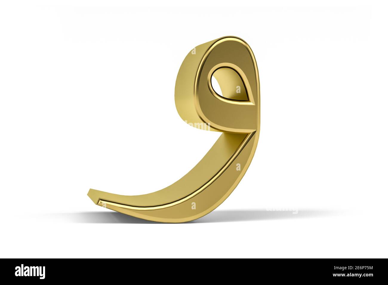 Golden Arabic letter - three dimensional Arabic letter isolated on ...