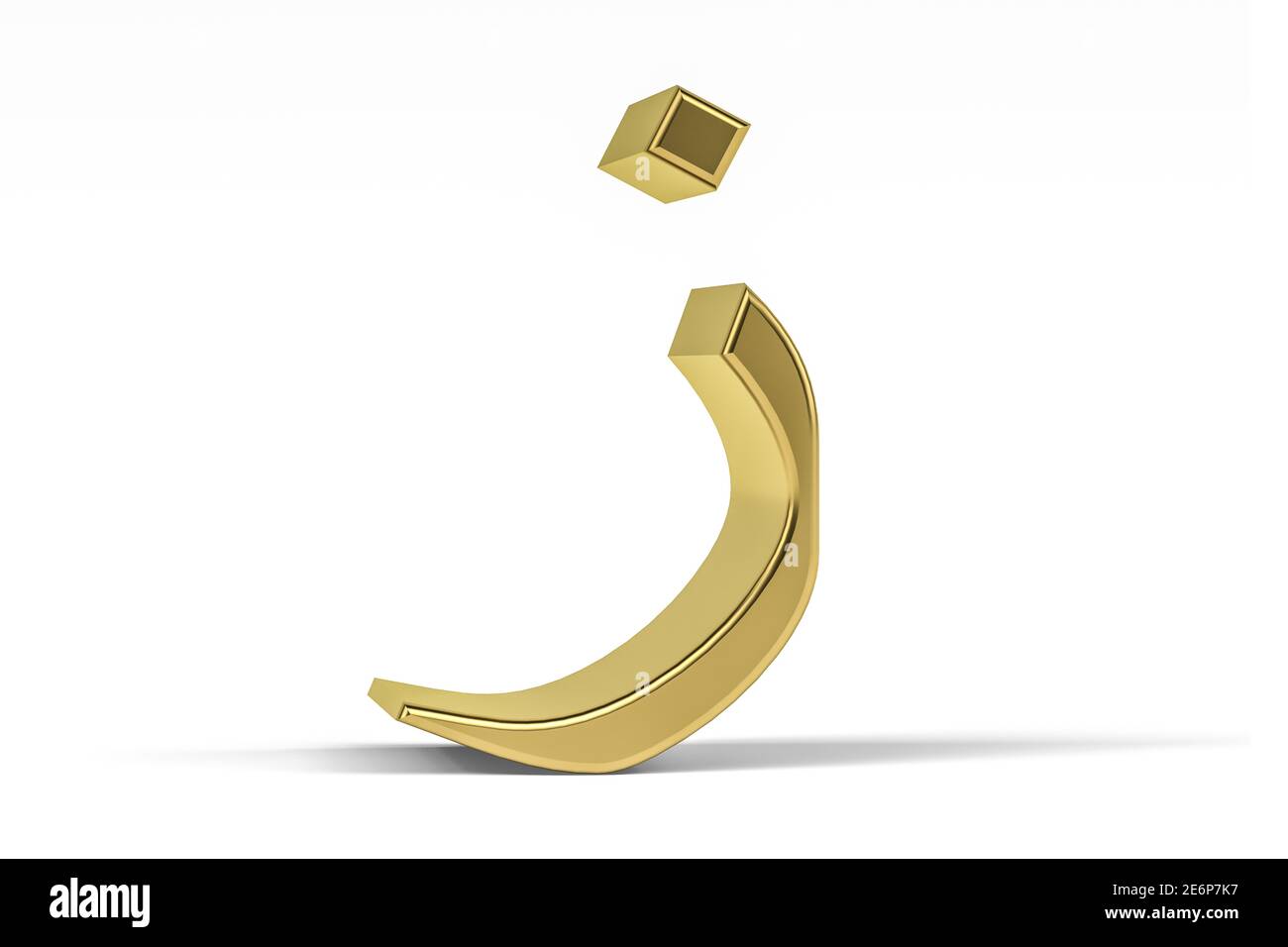 Golden Arabic letter - three dimensional Arabic letter isolated on ...