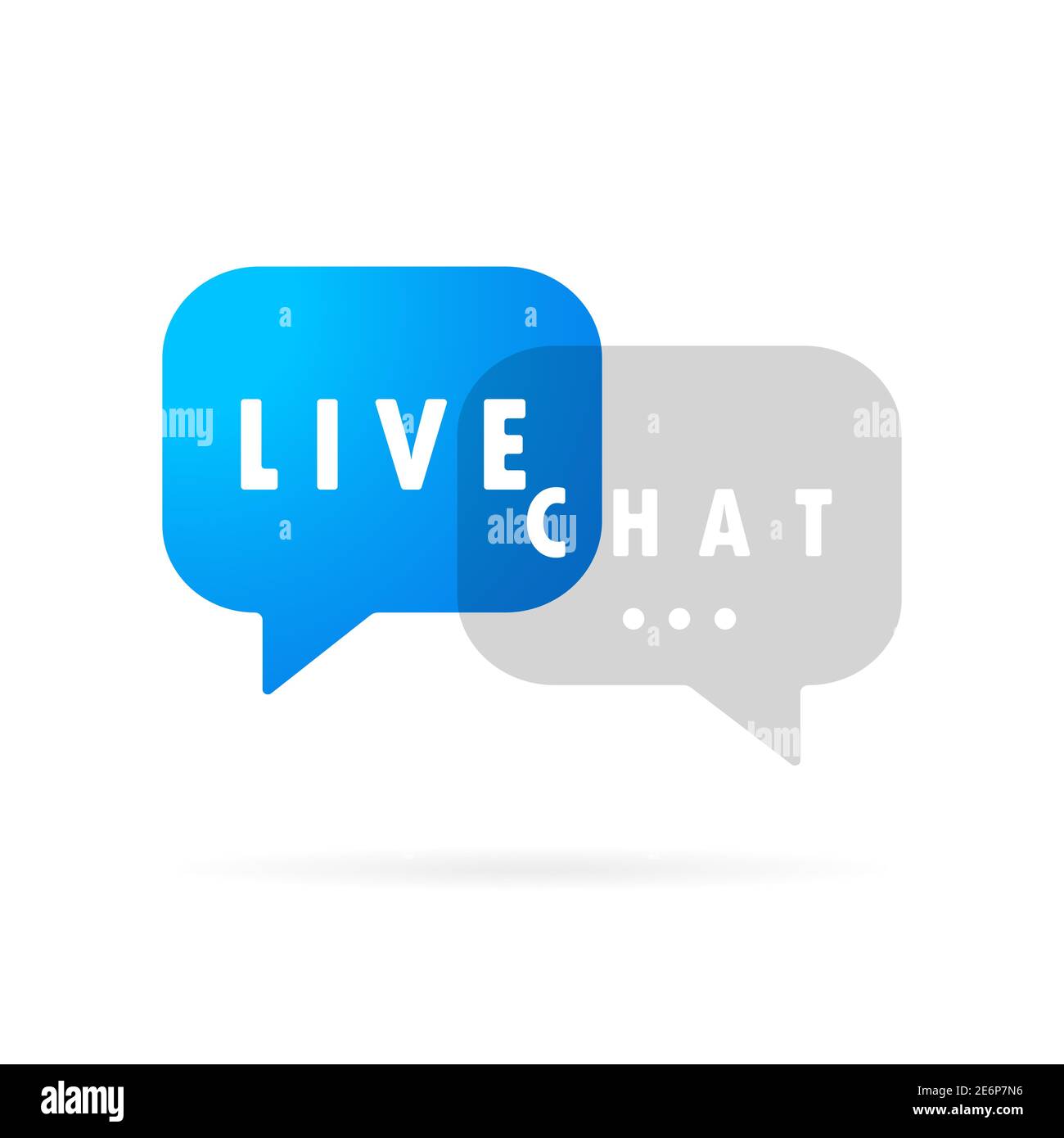 Live chat banner. Message icon in flat design. Communication ...