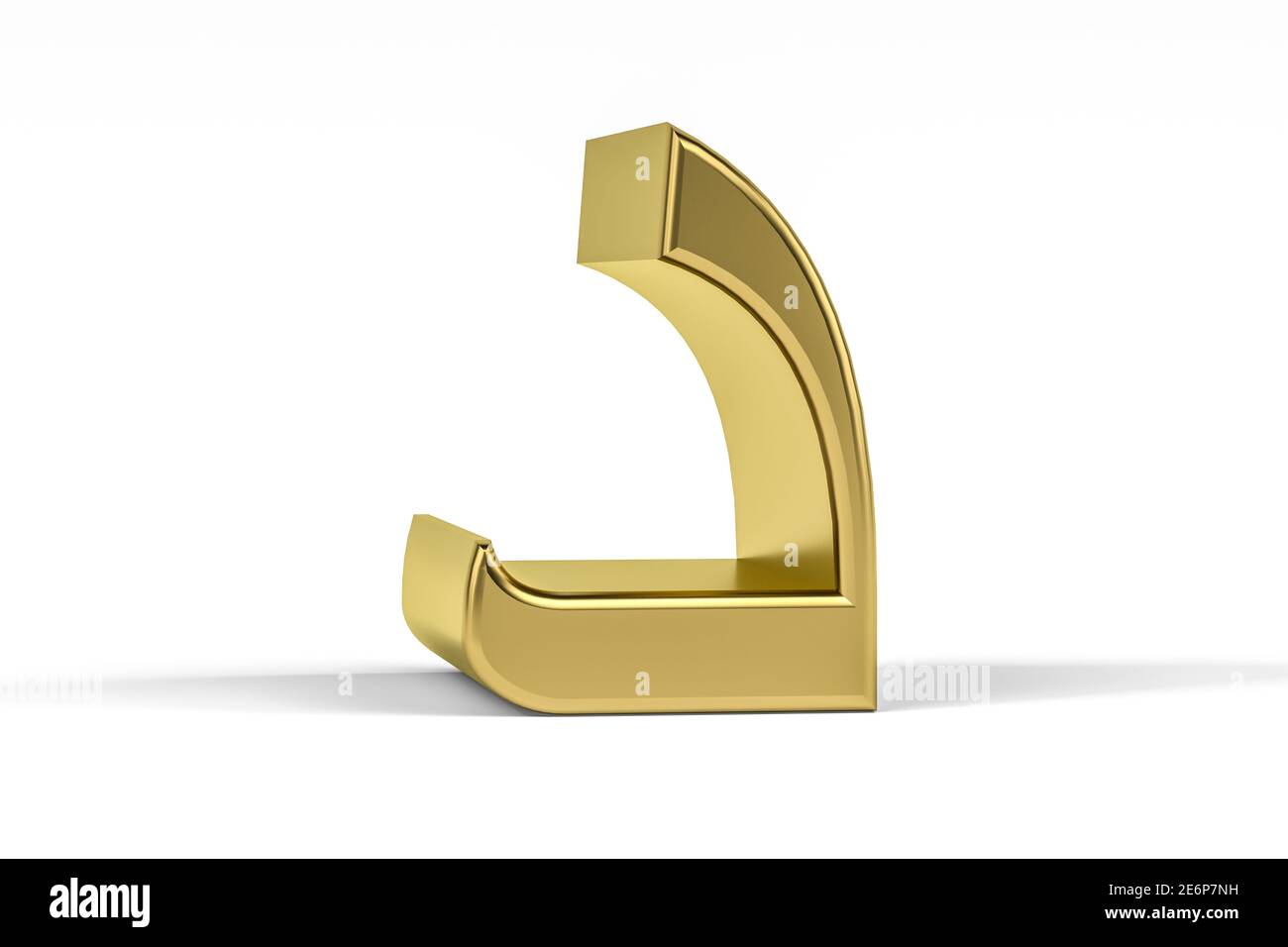 Golden Arabic letter - three dimensional Arabic letter isolated on ...