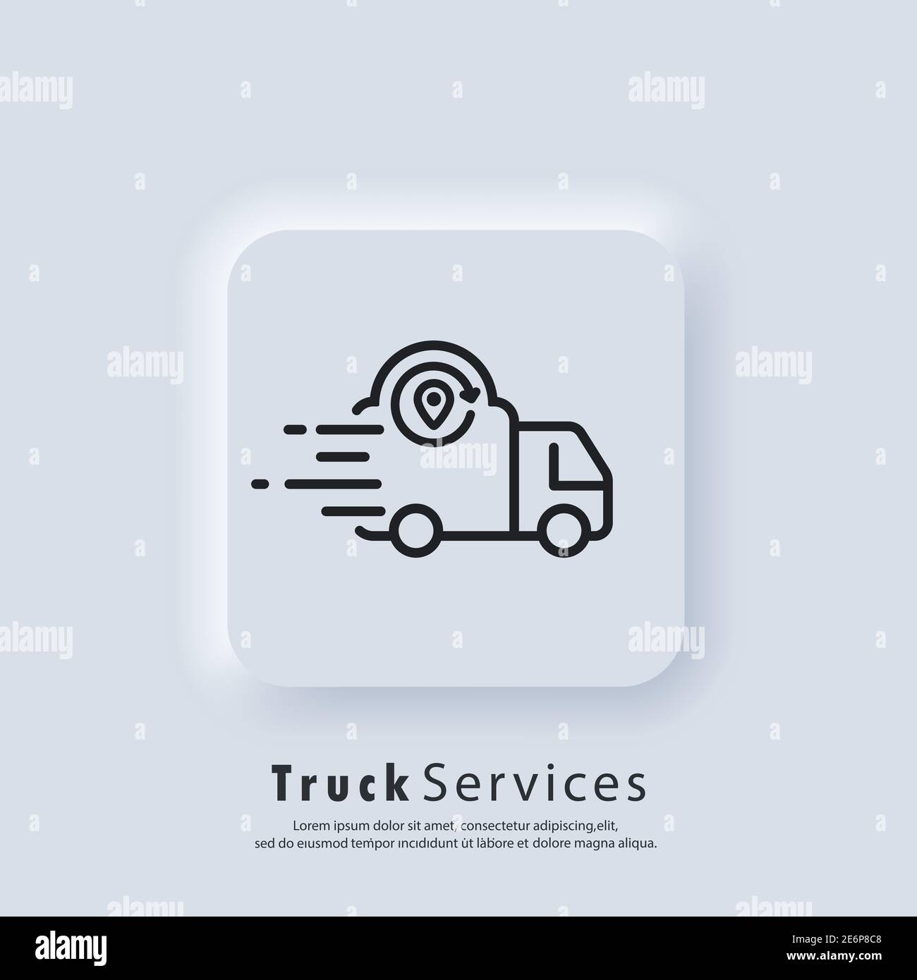 E-commerce. Track service. Truck shipping. Vector. UI icon. Fast ...
