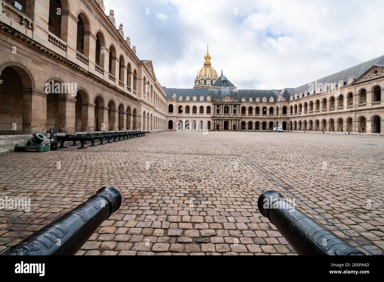 Front facade of Les Invalides museum (previously known as Hotel des ...