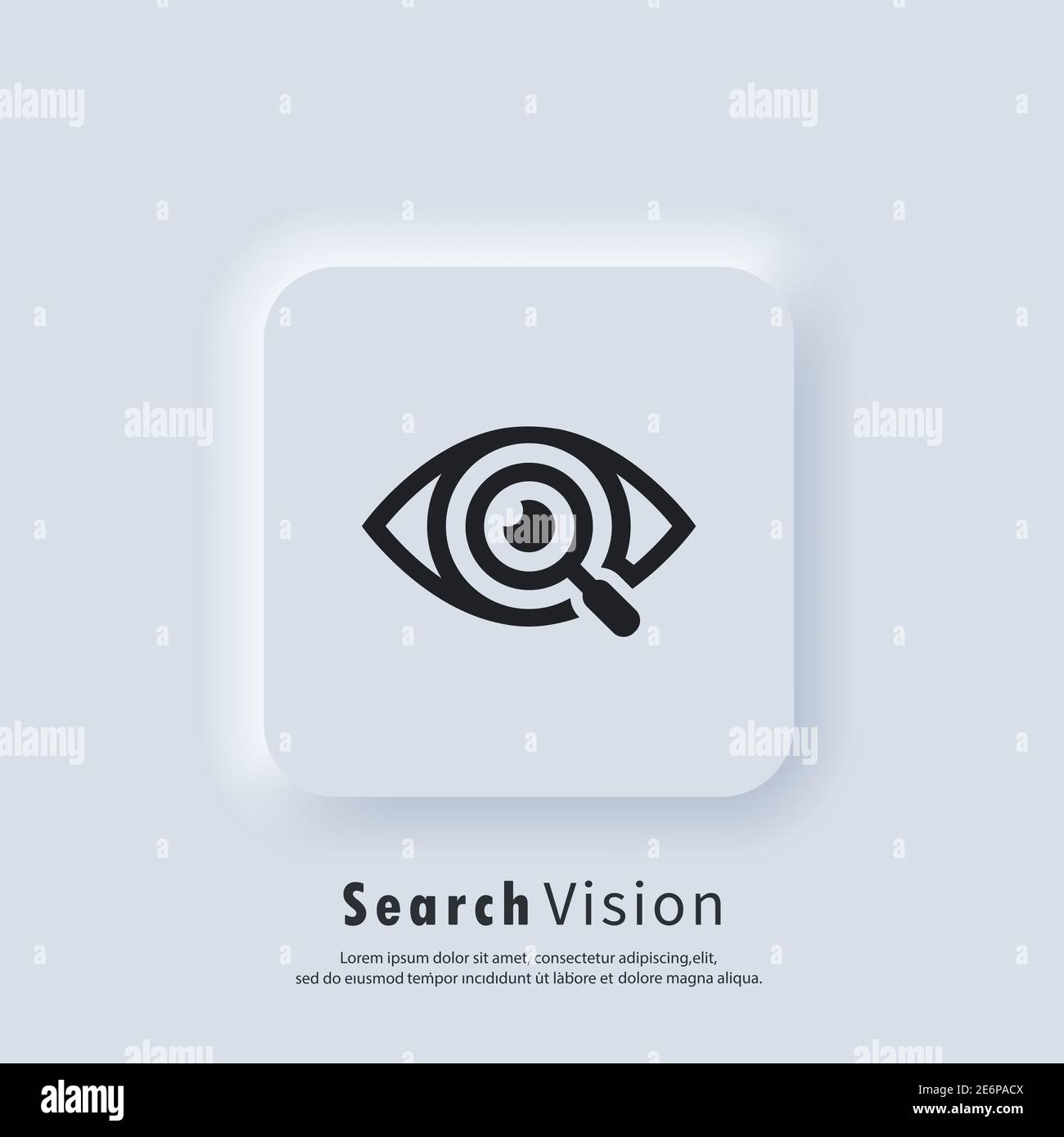 Search vision icon. Magnifying glass or search logo. Vector. UI icon ...