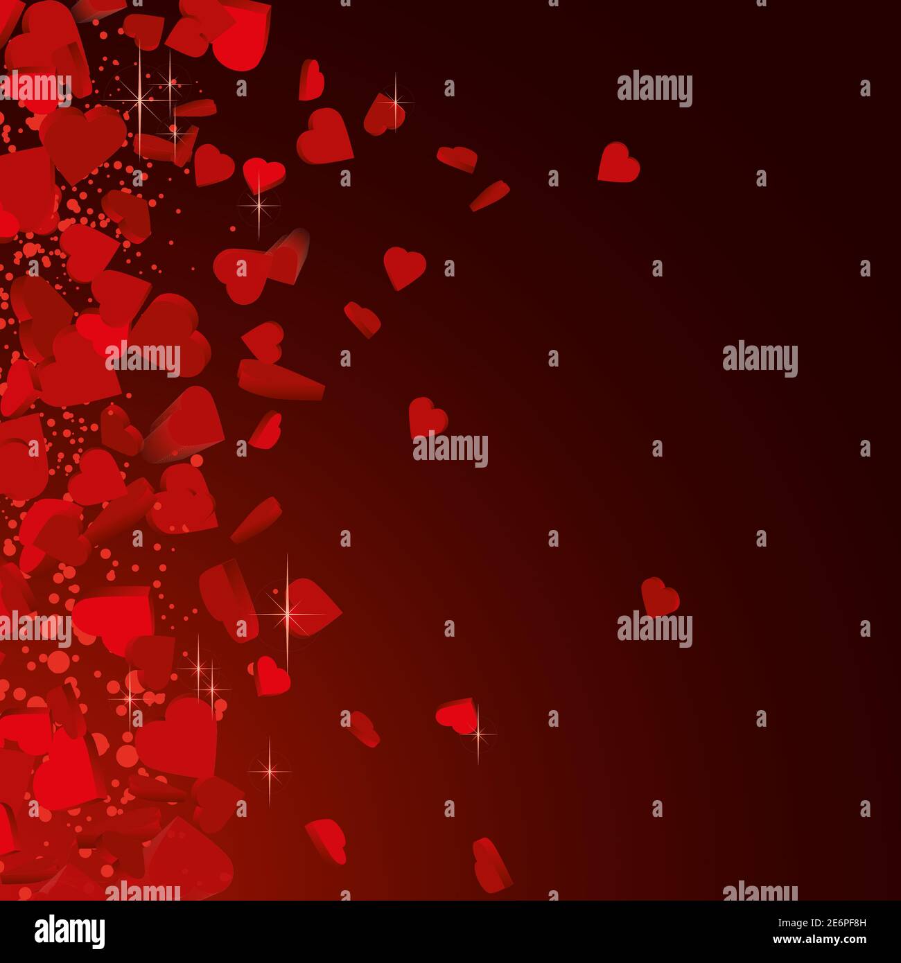 Rain of love hearts illustration Stock Photo - Alamy