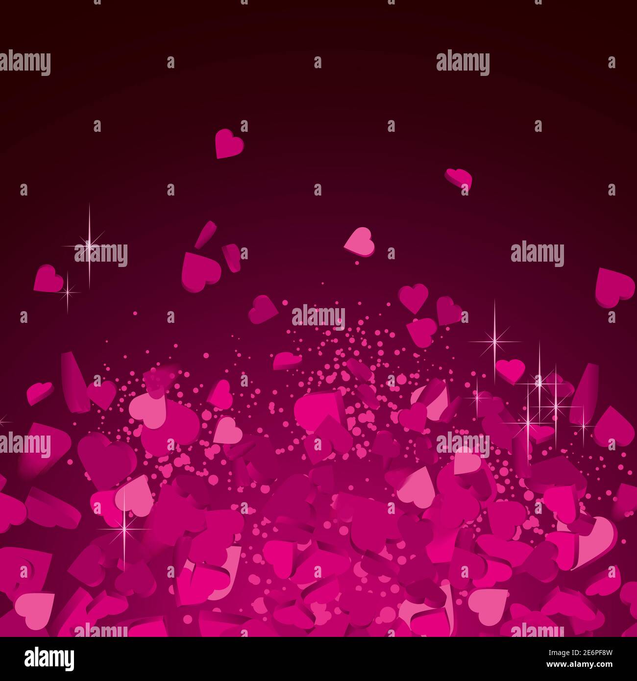 Rain of love hearts illustration Stock Photo - Alamy