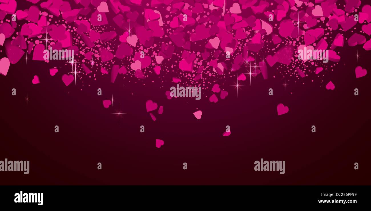Rain of love hearts illustration Stock Photo - Alamy