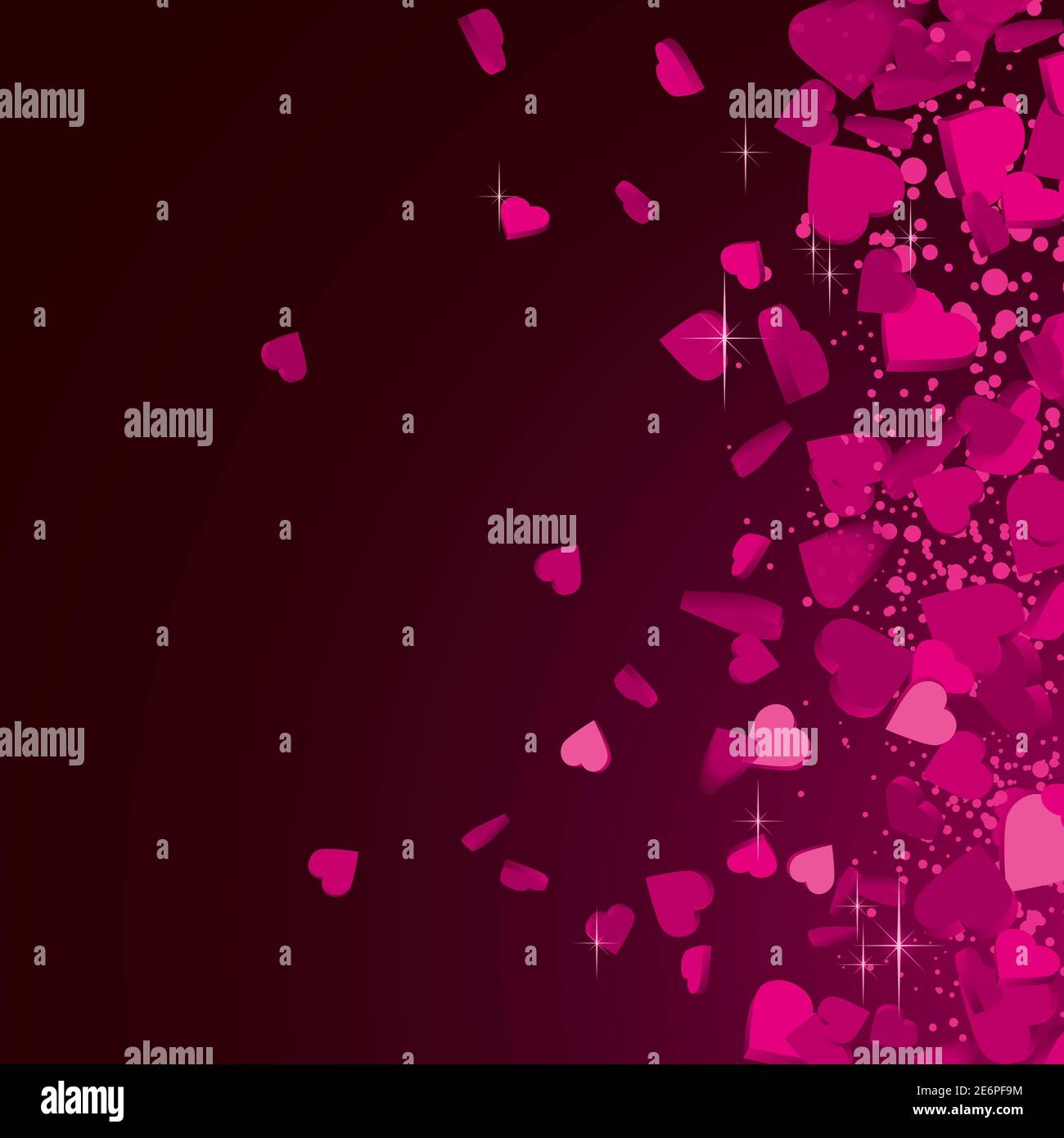 Rain of love hearts illustration Stock Photo - Alamy