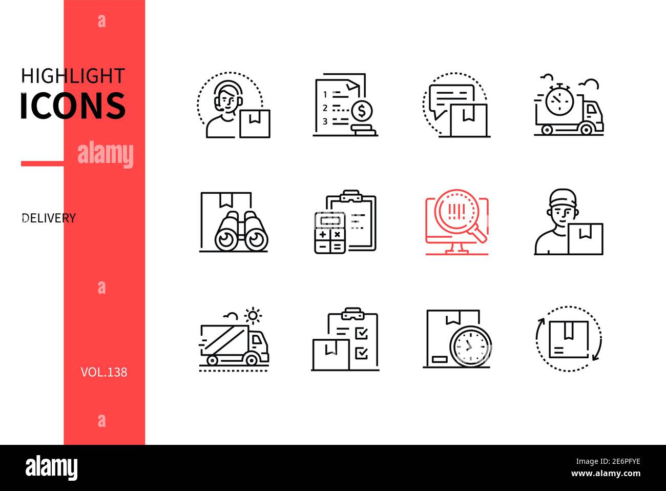 Delivery - modern line design style icons set. Logistics and ...