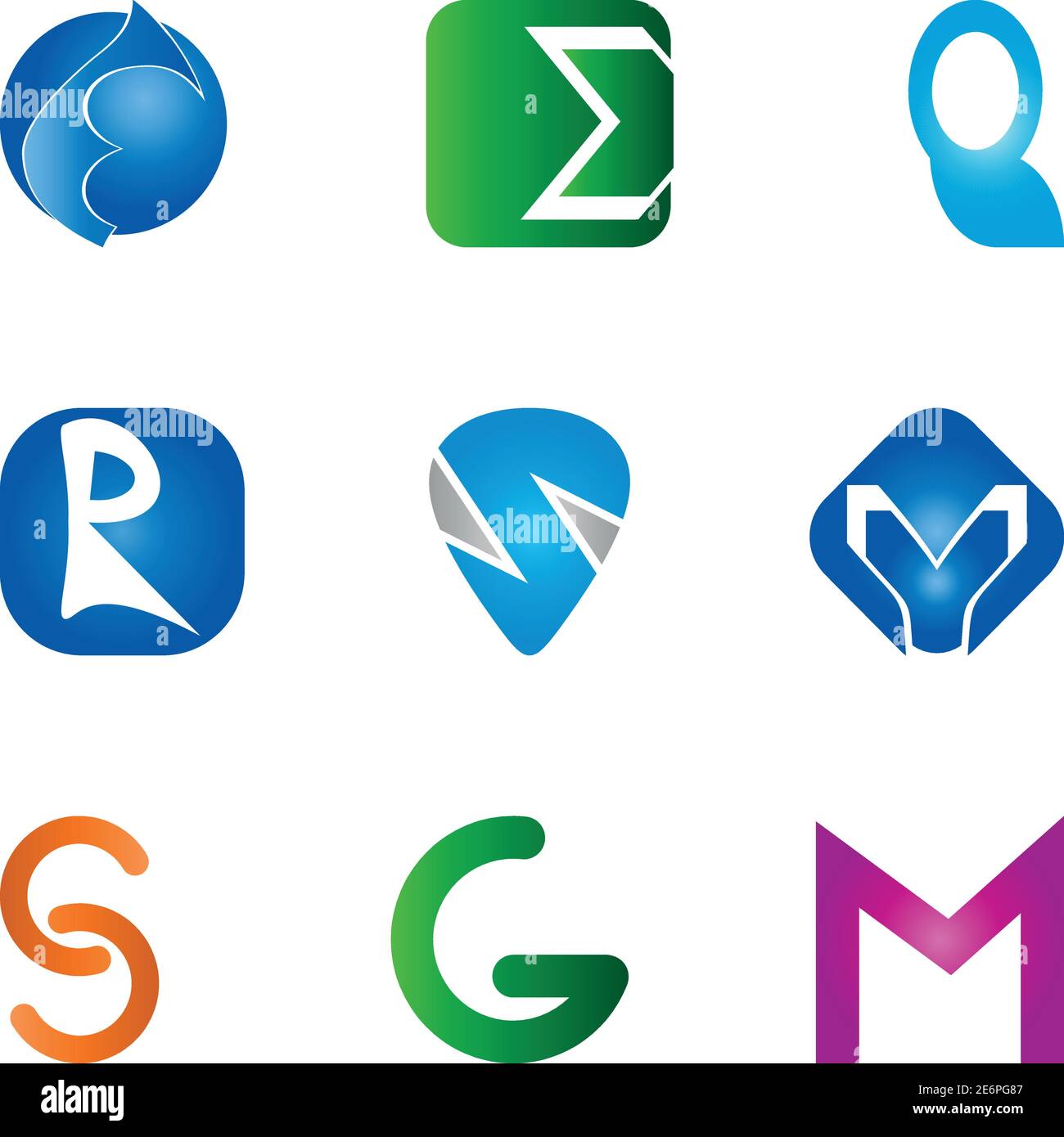 Letters, Logo, Collection, Icon Stock Vector Image & Art - Alamy