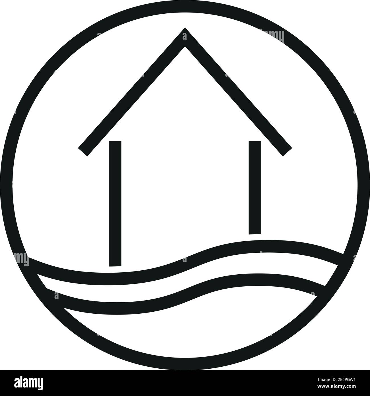 House and waves, vacation home, real estate logo Stock Vector Image ...