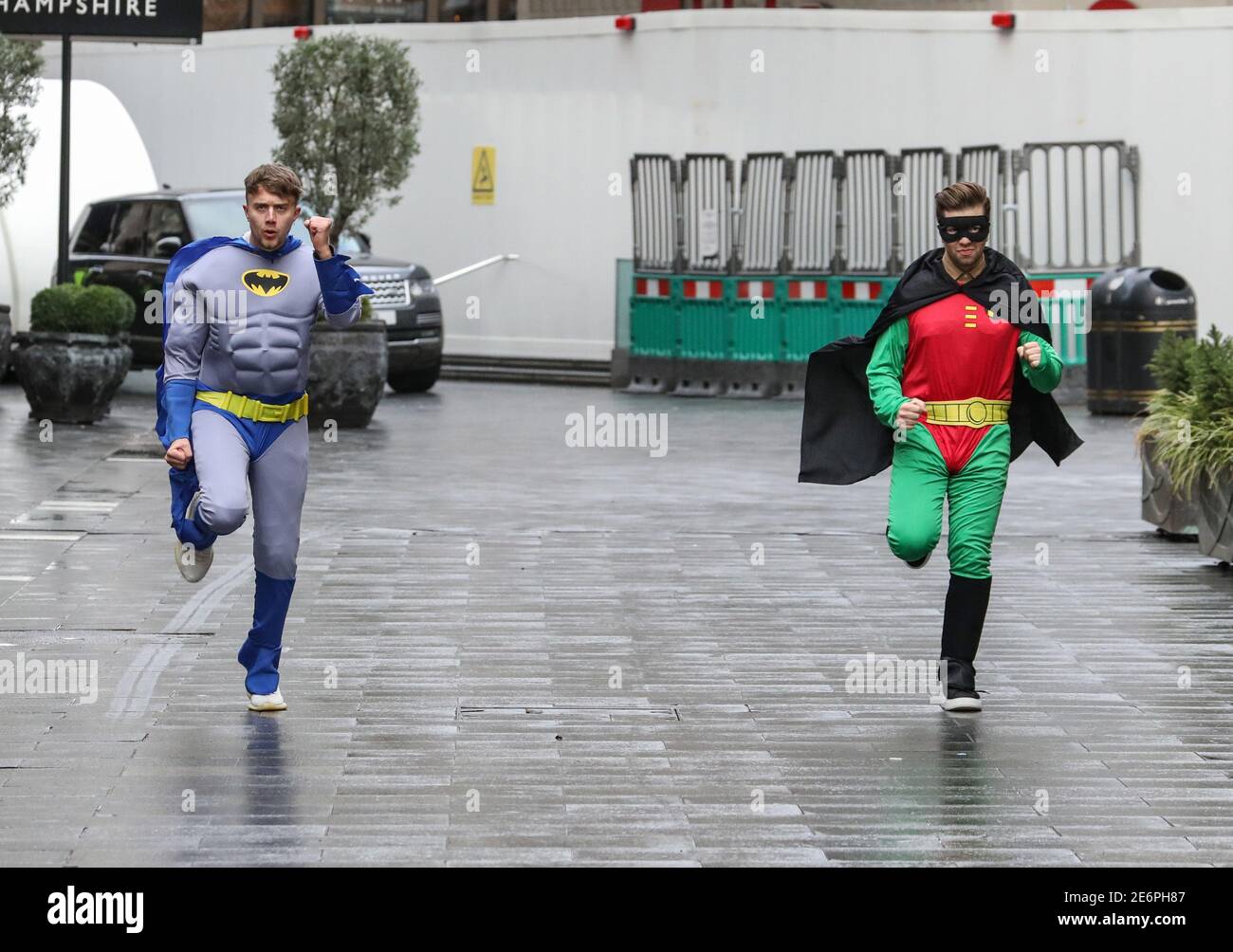 London, UK. 28th Jan, 2021. Roman Kemp and Sonny Jay seen outside the ...