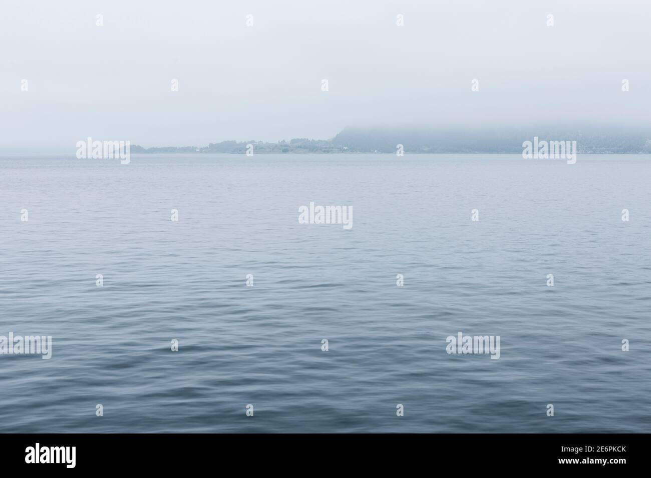 Early morning with fog hanging over the North Sea in Jelsa at the ...
