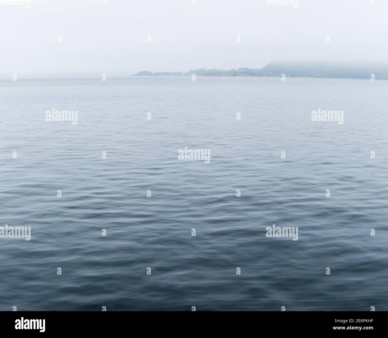 Early morning with fog hanging over the North Sea in Jelsa at the ...