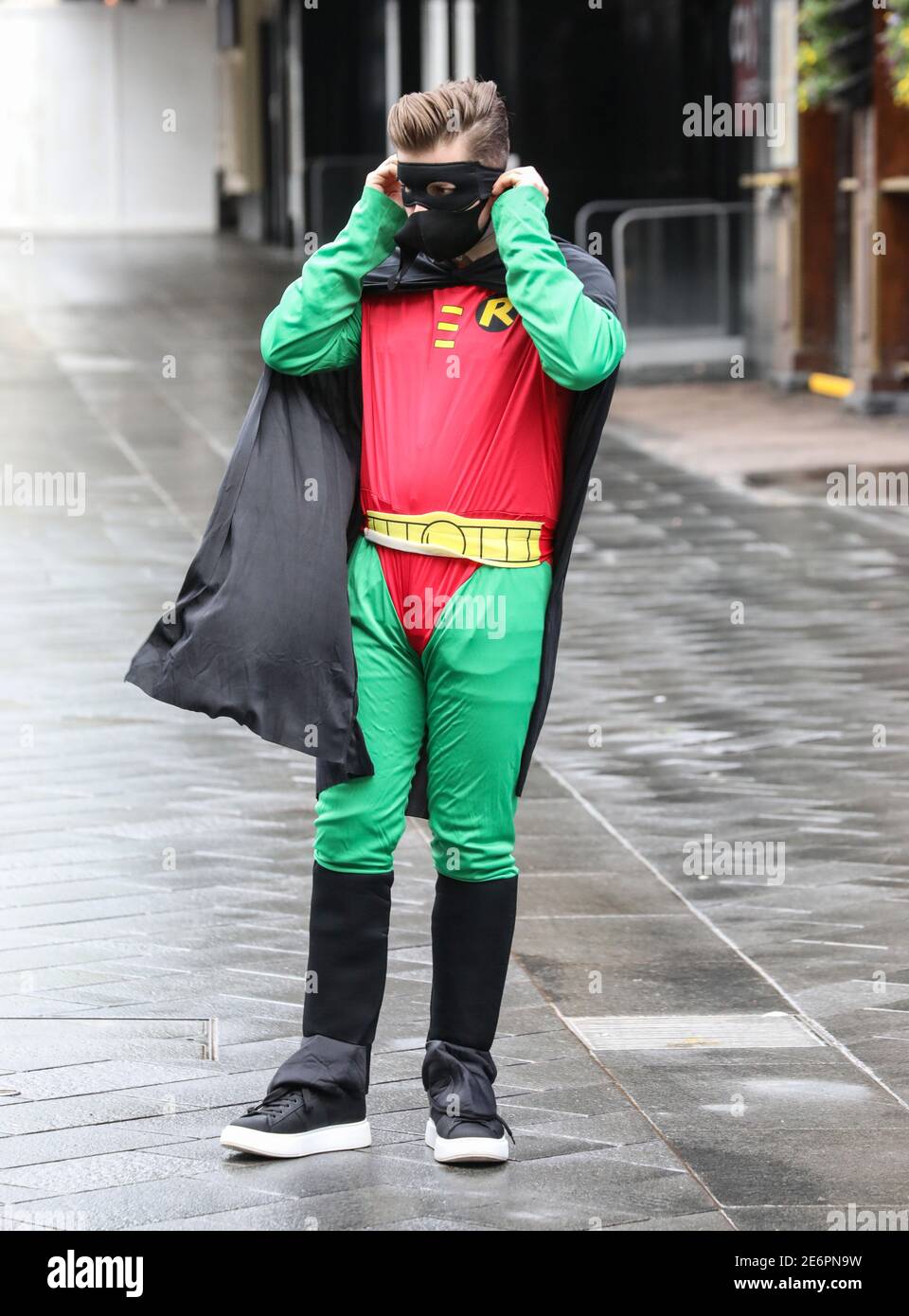 Sonny Jay wearing a black mask outside the Global Radio.Capital ...
