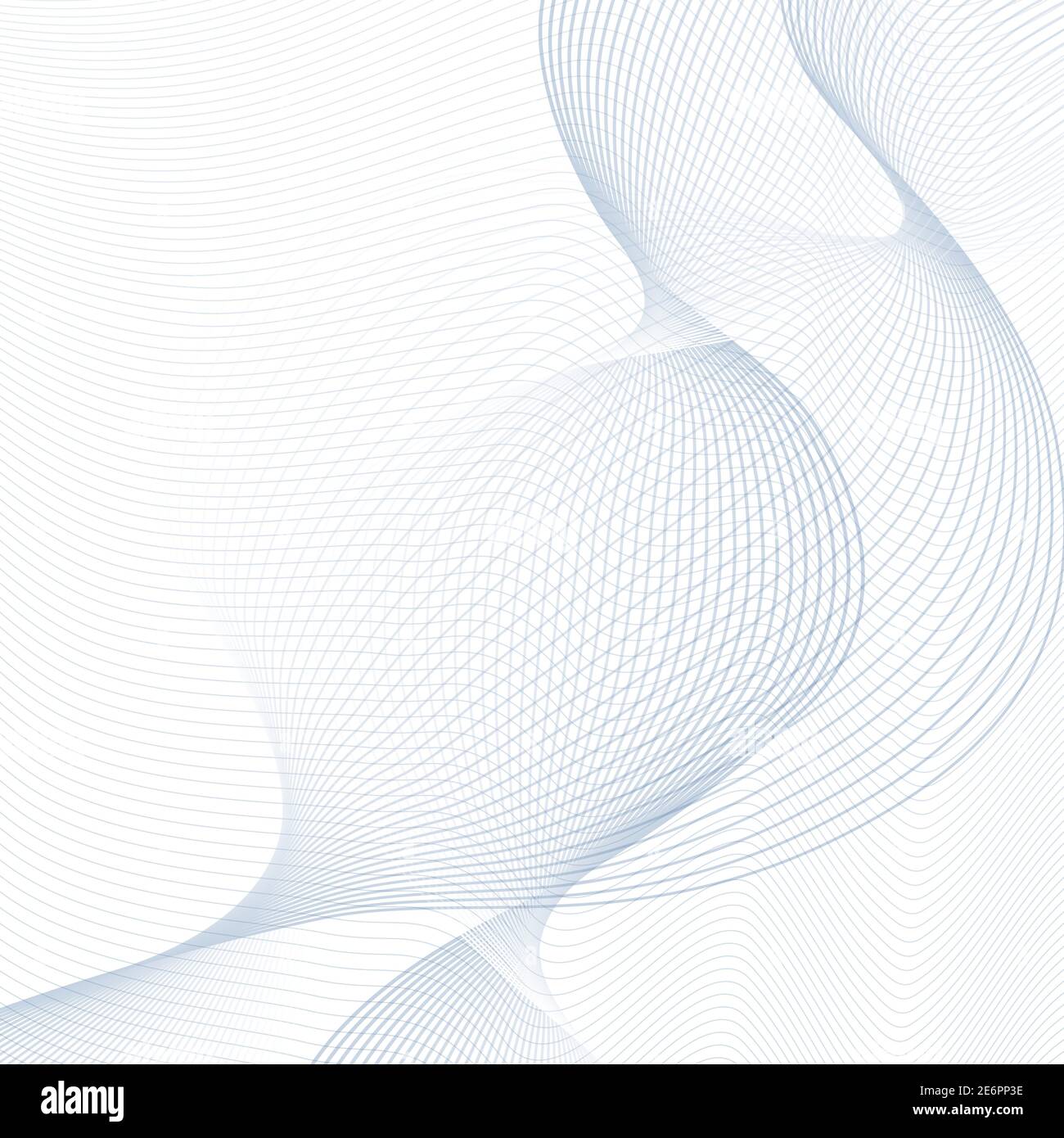 Twisted gray-blue waveforms, white background. Radio, sound wave ...