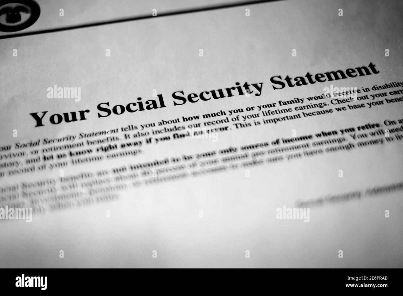 Social security statement hi-res stock photography and images - Alamy