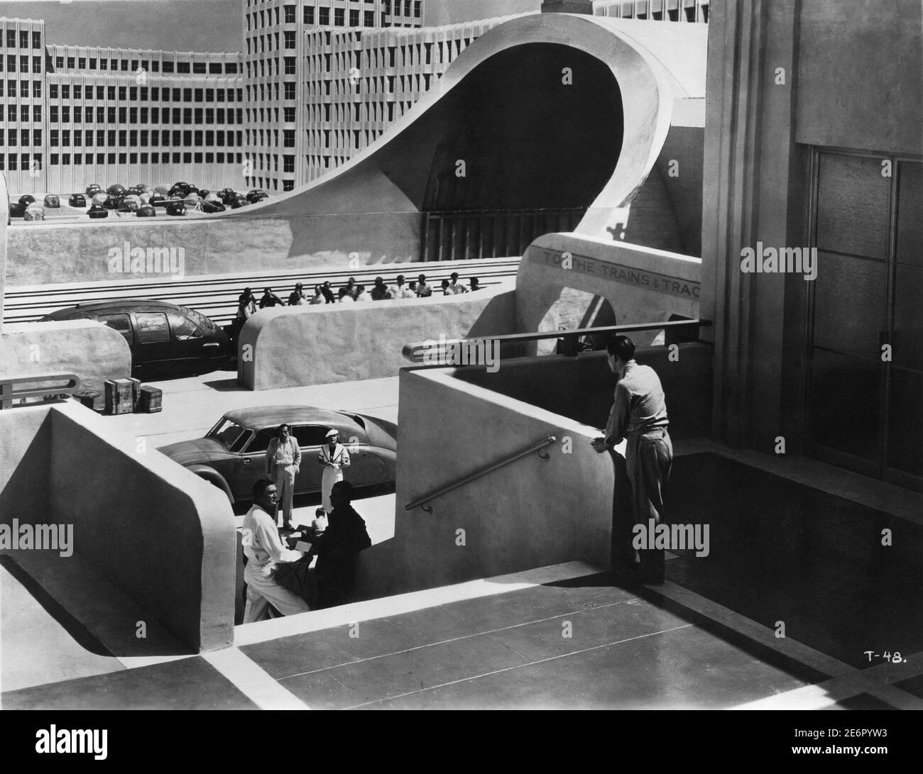 RICHARD DIX and MADGE EVANS with 1934 Tatra 77 Czech car in THE TUNNEL ...
