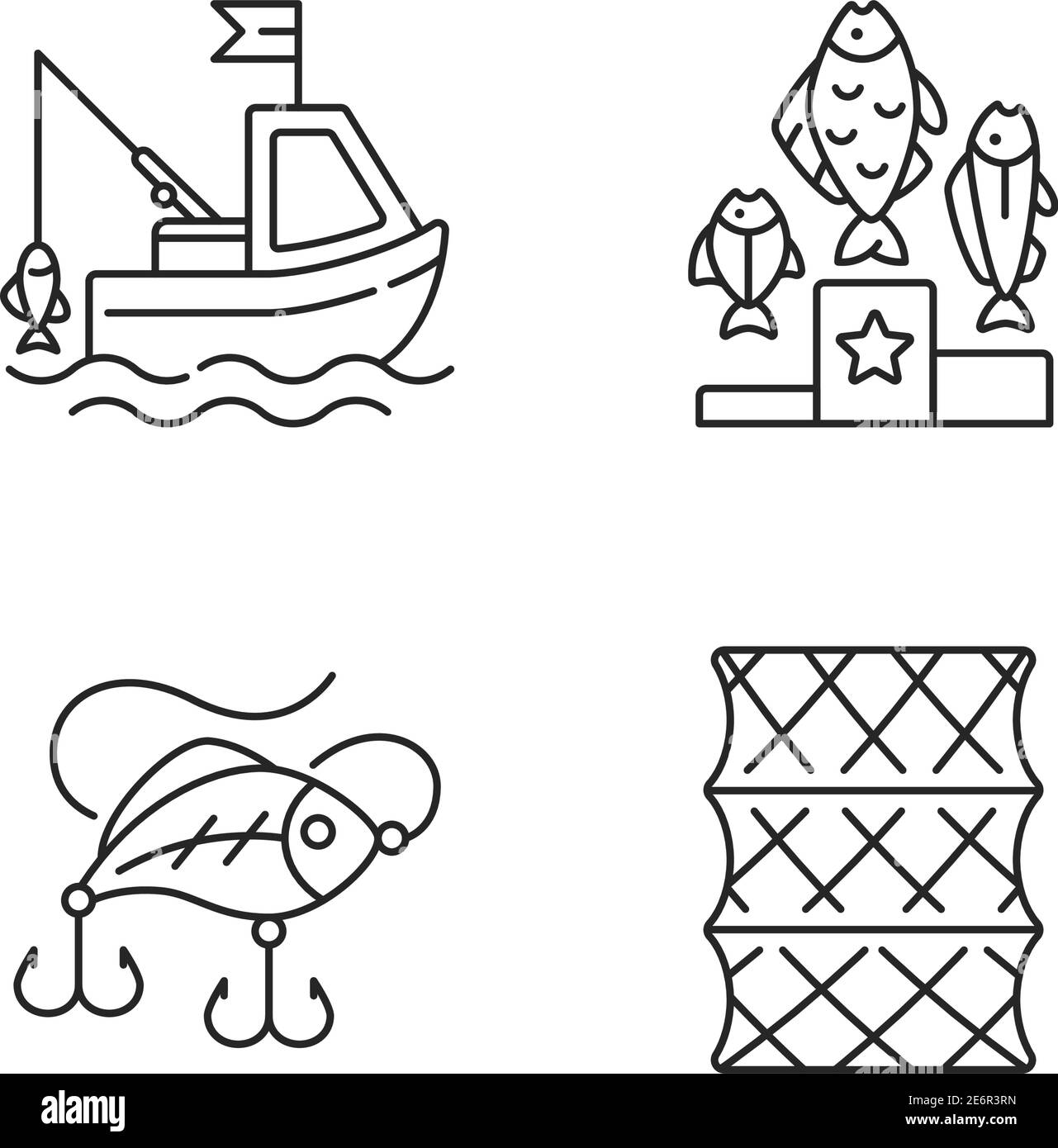 Fishing icon pack Cut Out Stock Images & Pictures - Alamy