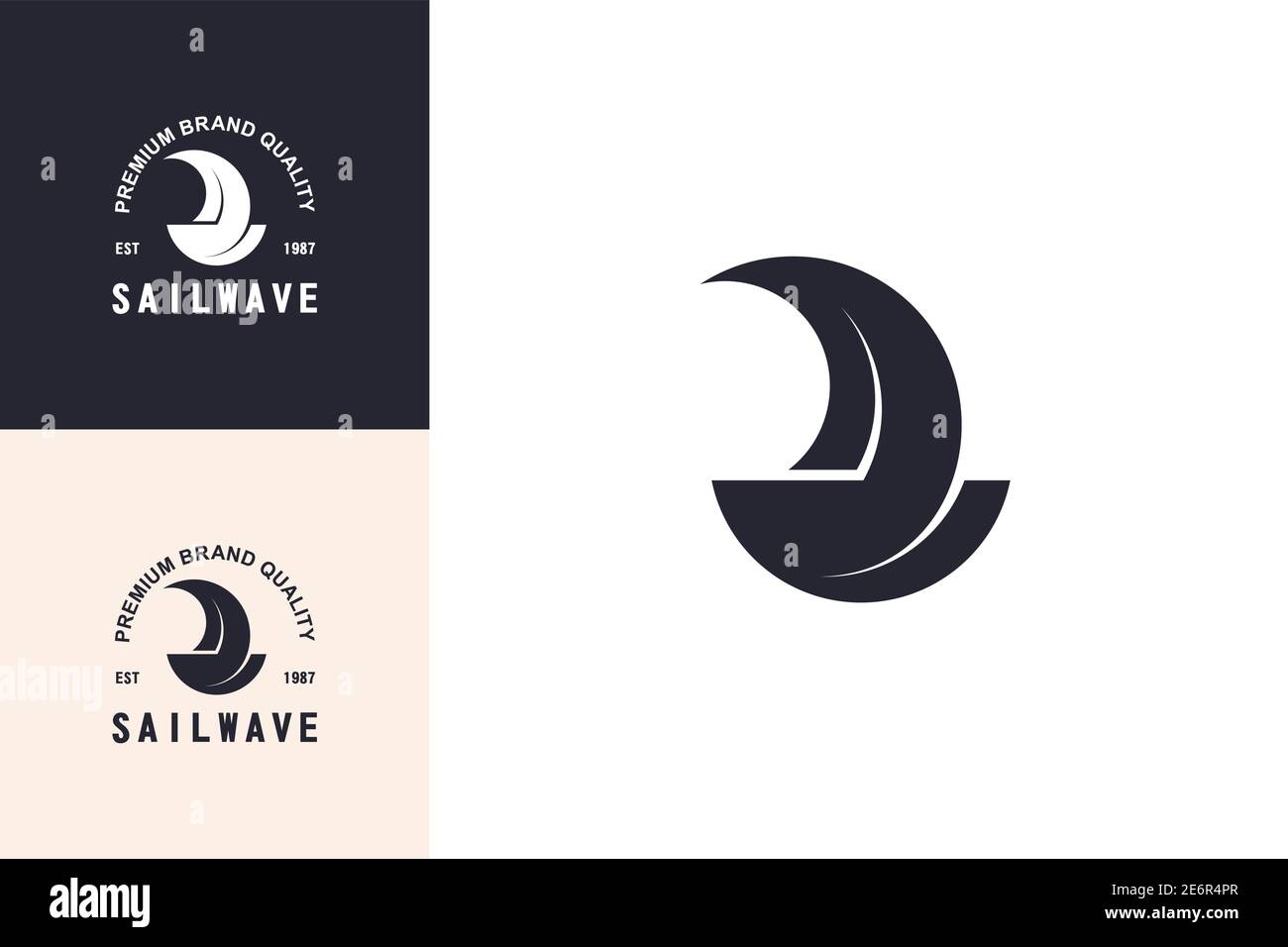 Sailboat logo, sail wave design concept Stock Vector Image & Art - Alamy