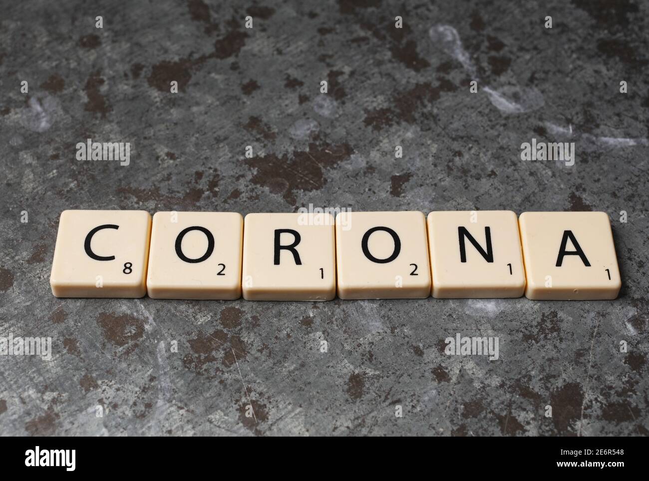 MOTALA, SWEDEN- 9 DECEMBER 2020: Someone who wrote the word Corona in ...