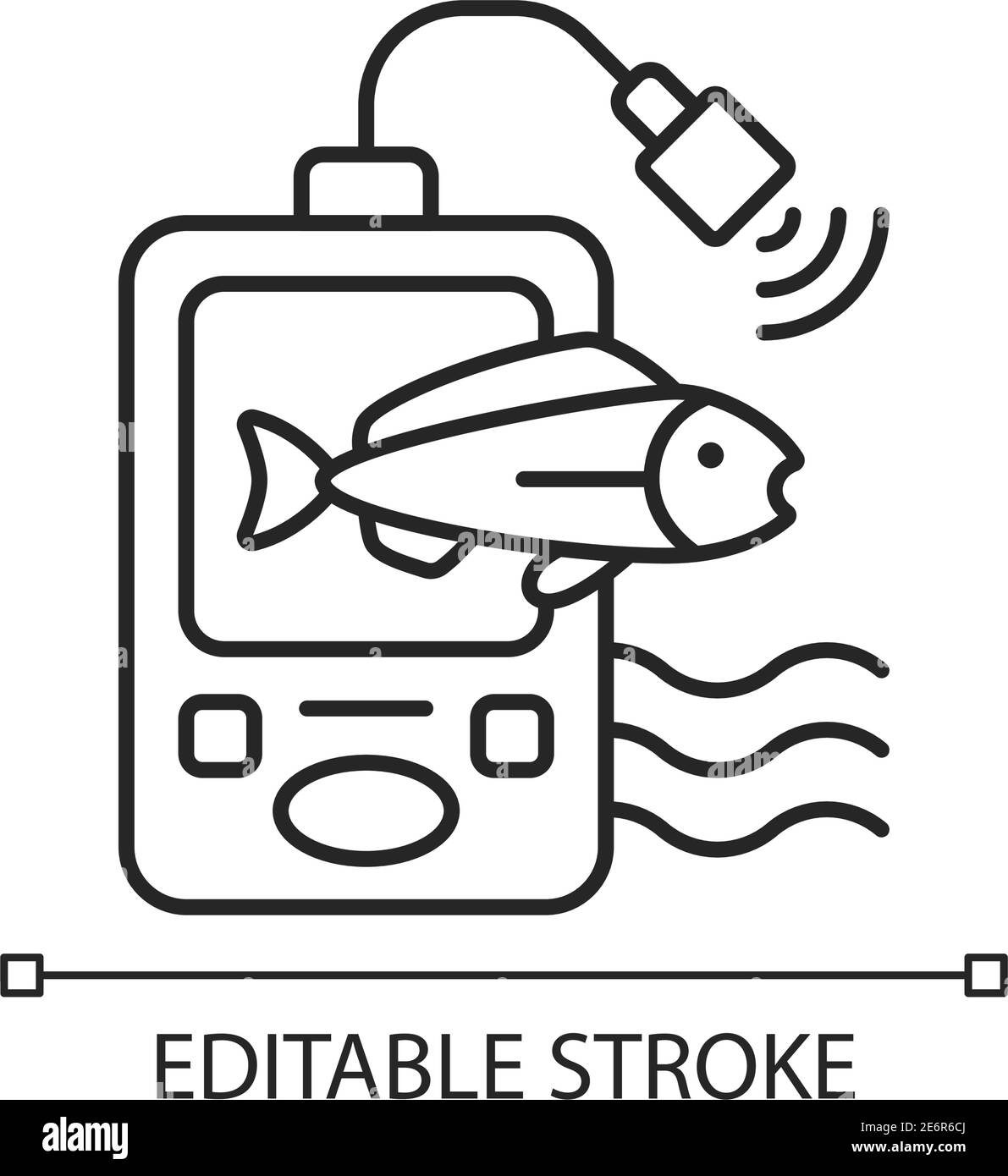 Fish finder linear icon Stock Vector Image & Art - Alamy