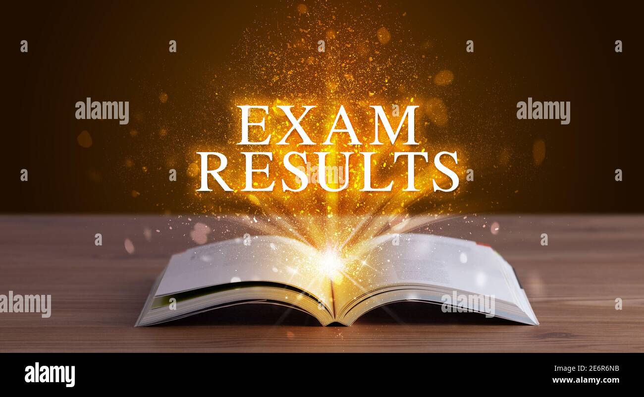 Textbook open exam results hi-res stock photography and images - Alamy