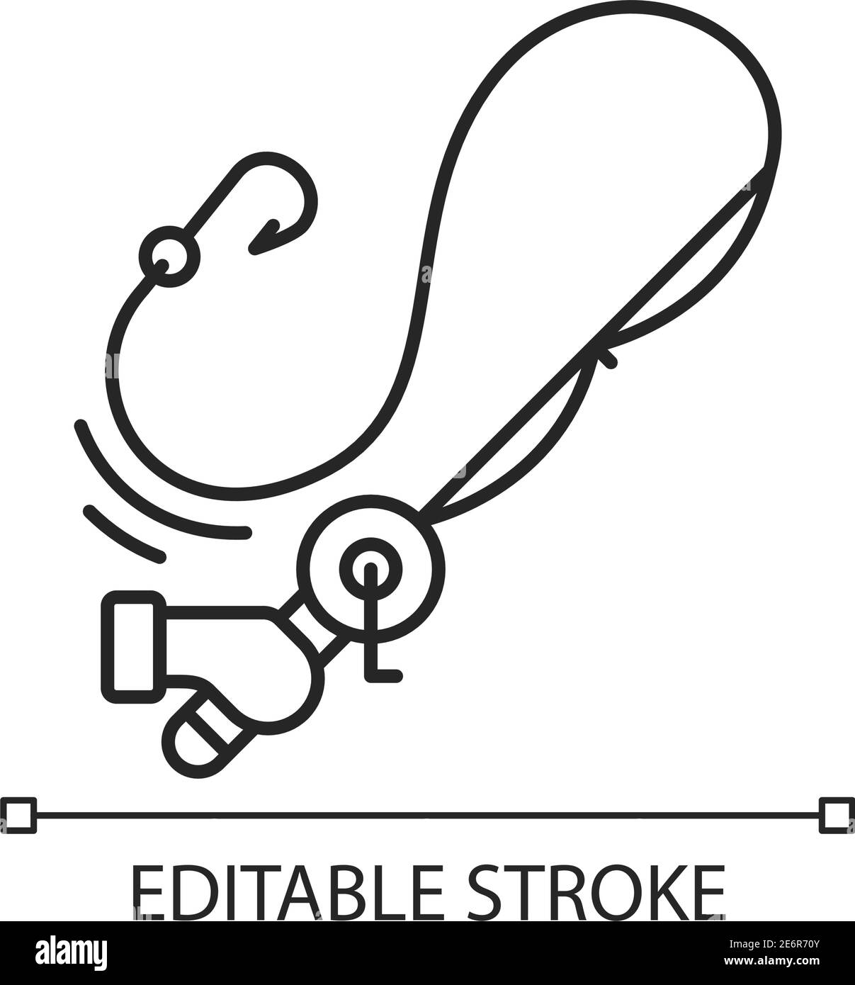 Casting the rod linear icon Stock Vector Image & Art - Alamy