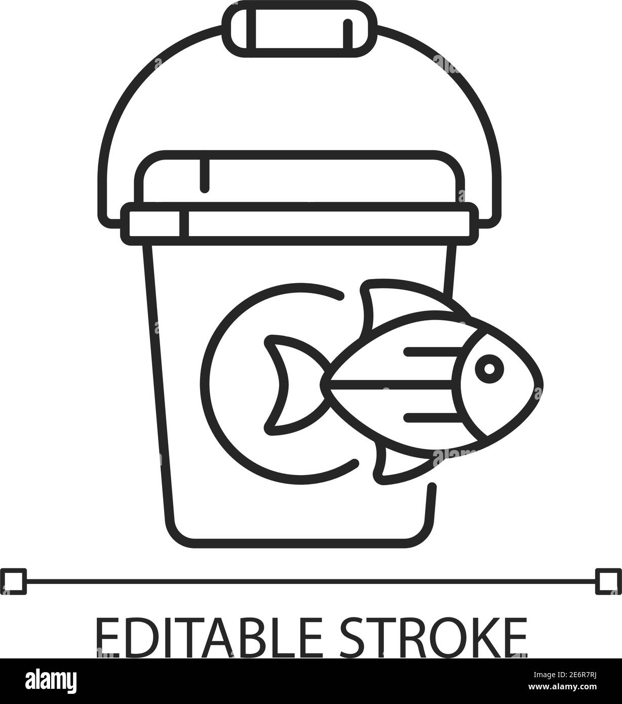 Fishing bucket linear icon Stock Vector Image & Art - Alamy