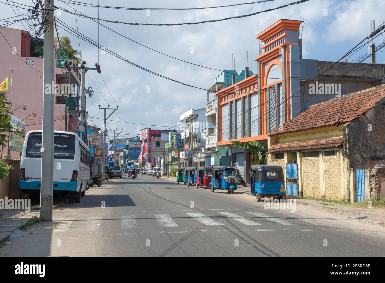 TRINCOMALEE, SRI LANKA - FEBRUARY 11, 2020: Sunny day on Main street ...